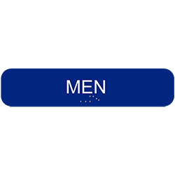 CAM1248 MEN SIGN, WITH BRAILLE, TEXT, 1 3/4" x 8”